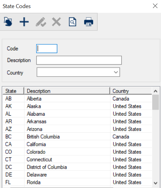 State Codes State Codes